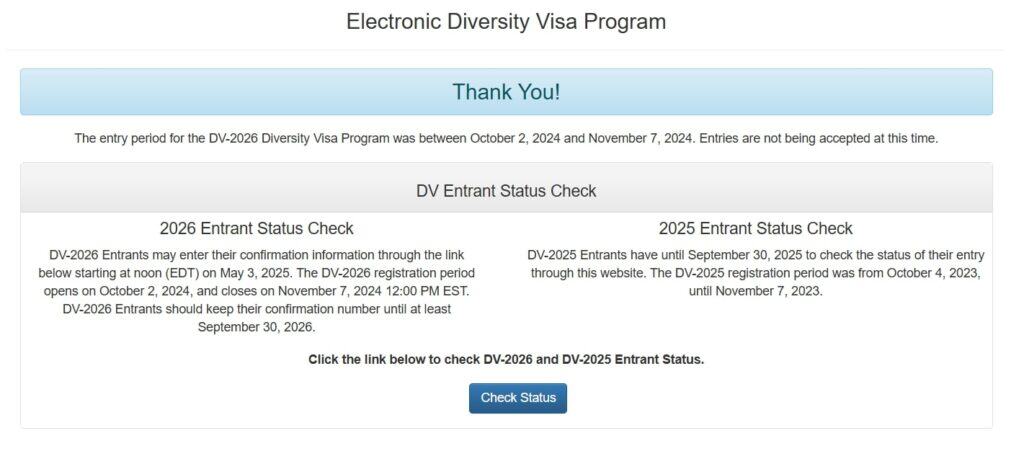 DV Result 2026 USA Check EDV Result Namelist